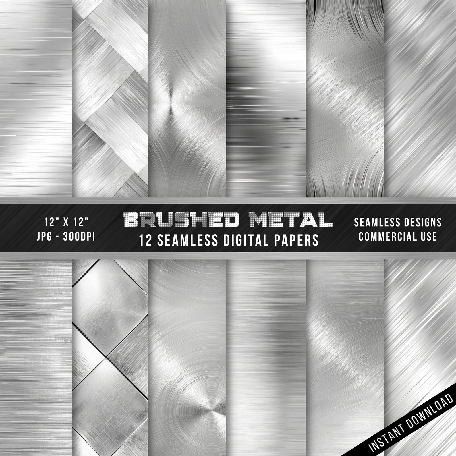 Brushed Metal Seamless Digital Paper | Commercial Use | High-resolution ...
