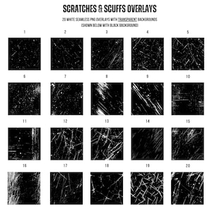 Scratches & Scuffs Overlays - 40 Seamless Pngs (20 Patterns, Light and ...