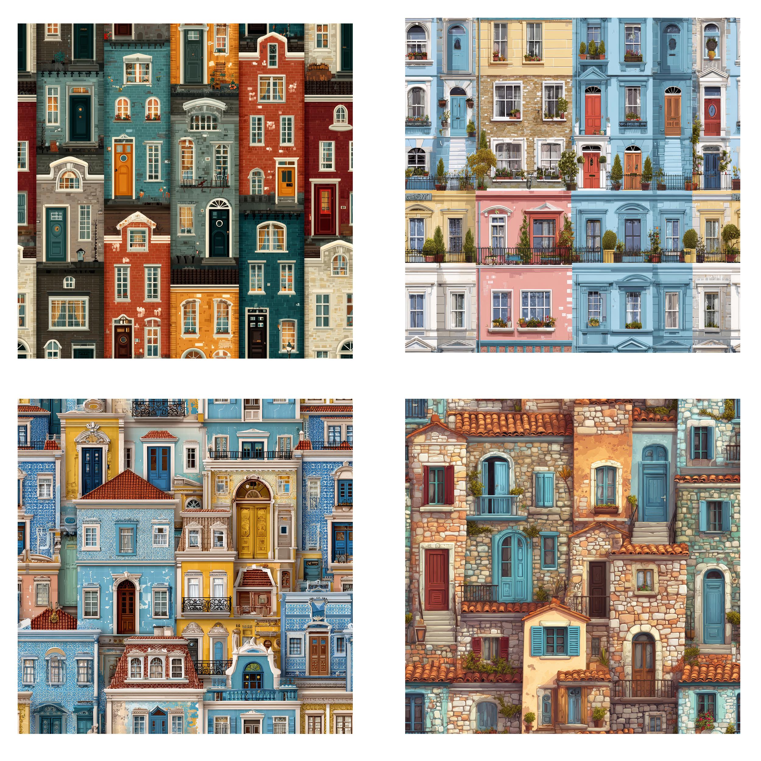 International City Facades Seamless Digital Paper | Commercial Use ...