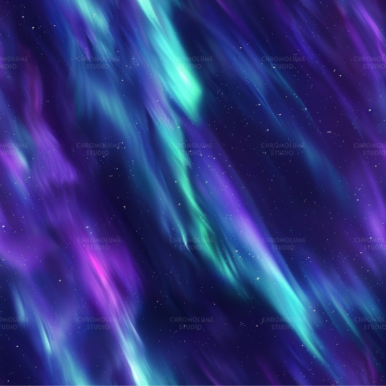 Aurora Borealis Digital Paper: Seamless Night Sky Designs (digital ...