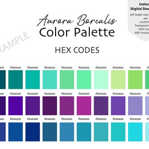 Aurora Borealis Inspired Procreate & Adobe Digital Color Palette ...