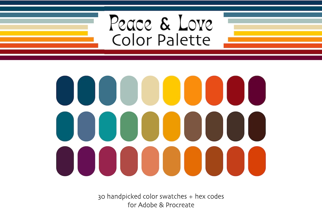 1970s Retro Color Palette: Procreate & Adobe (digital Download) - Etsy