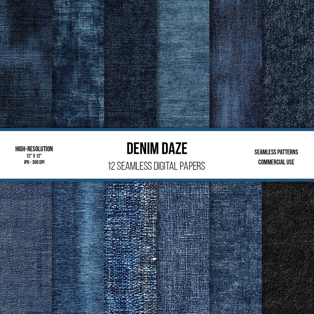 Denim Daze Seamless Digital Paper | Commercial Use | High-resolution ...