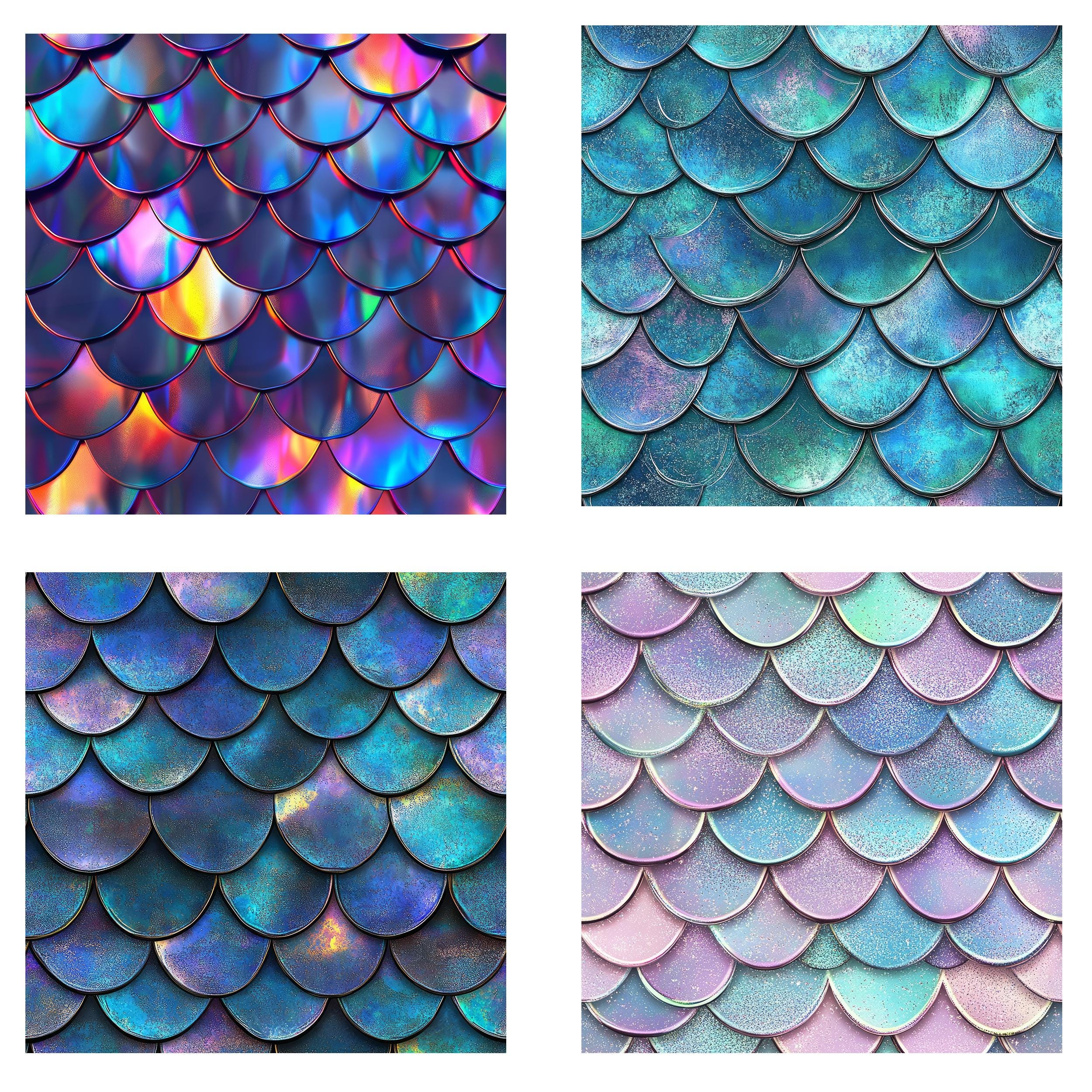 Mermaid Scales Seamless Digital Paper Commercial Use High-resolution ...