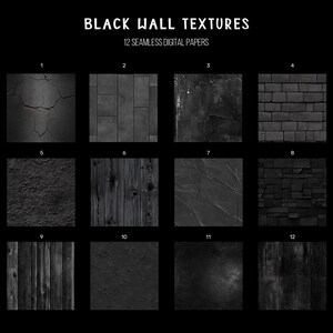 Black Wall Textures Seamless Digital Paper | Commercial Use | High ...