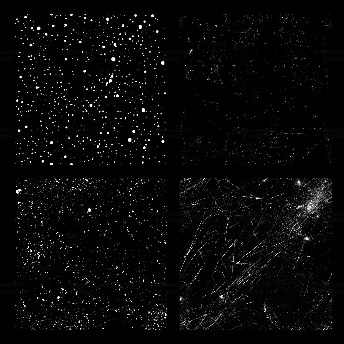 Black & White Specks and Scratches Overlays: 40 Seamless PNG Textures ...