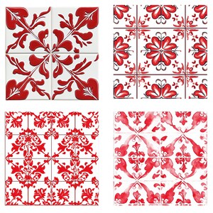 Red Italian Tile Digital Paper: Seamless Mediterranean Patterns (JPG ...