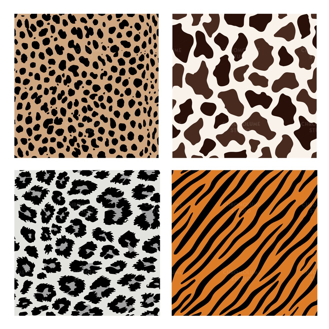 Safari Animal Print Digital Paper: Seamless Classic Patterns (digital ...