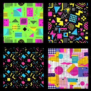 80s Party Seamless Digital Paper | Commercial Use | High-resolution ...