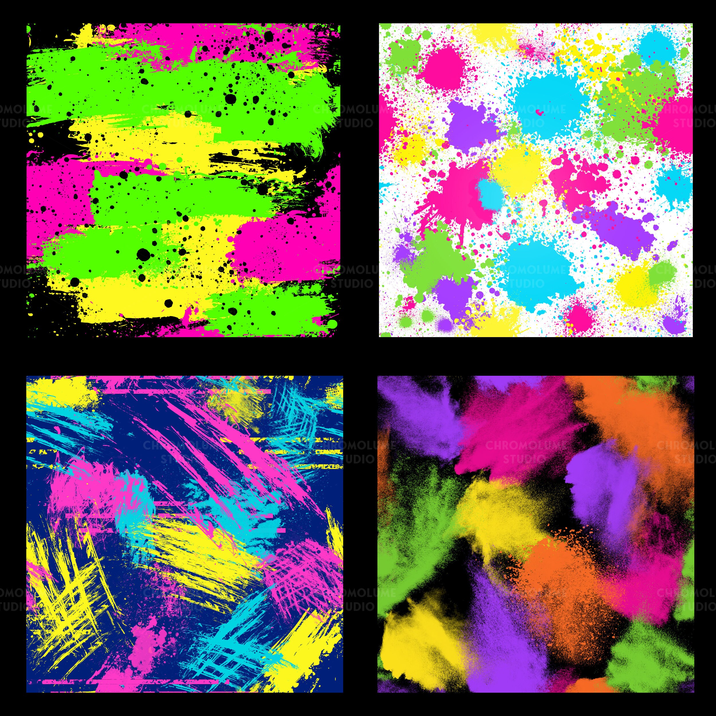 90s Remix: Abstract Splatter Art Seamless Digital Paper | Commercial ...