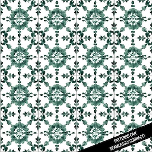 Green Italian Tiles Seamless Digital Paper | Commercial Use | High ...