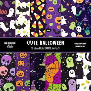 Cute Halloween Seamless Digital Paper | Classic Halloween | Commercial ...