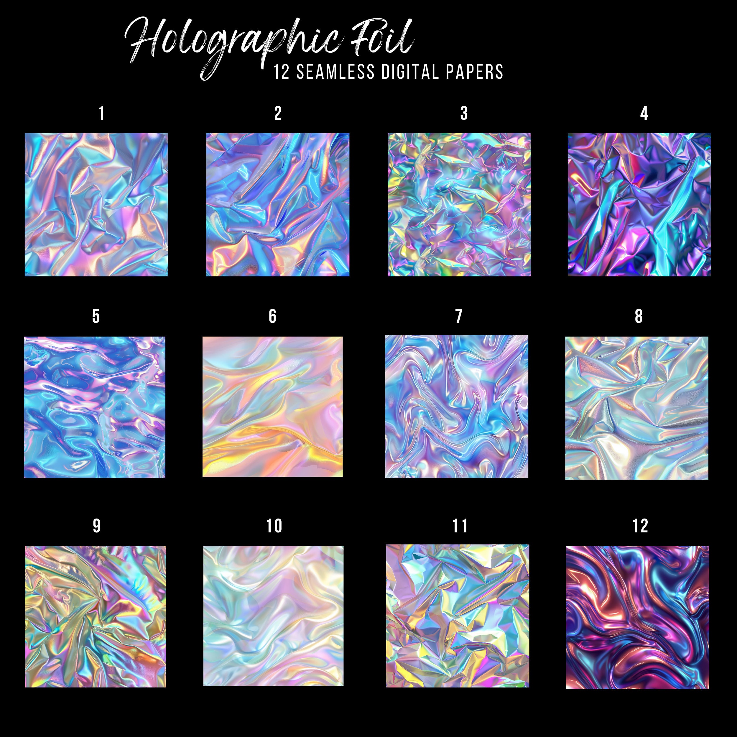 Holographic Foil Seamless Digital Paper Commercial Use High-resolution ...