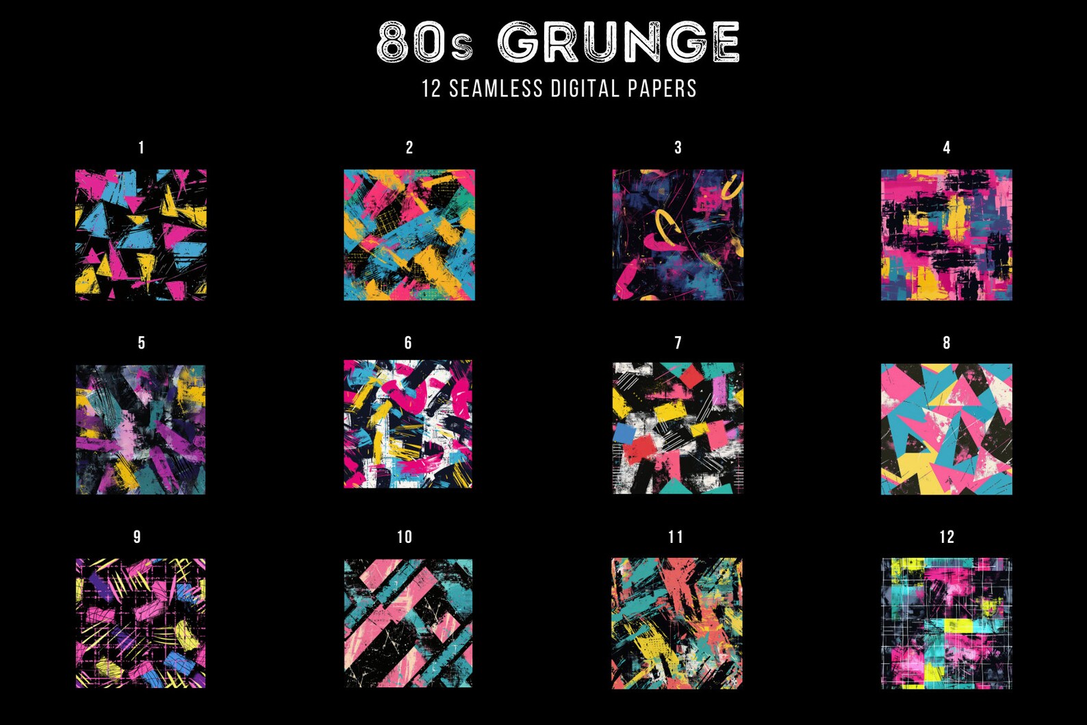 80s Grunge Seamless Digital Paper | Commercial Use | High-resolution ...
