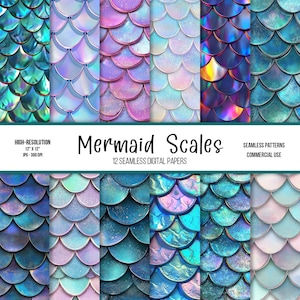Mermaid Scales Seamless Digital Paper | Commercial Use | High ...