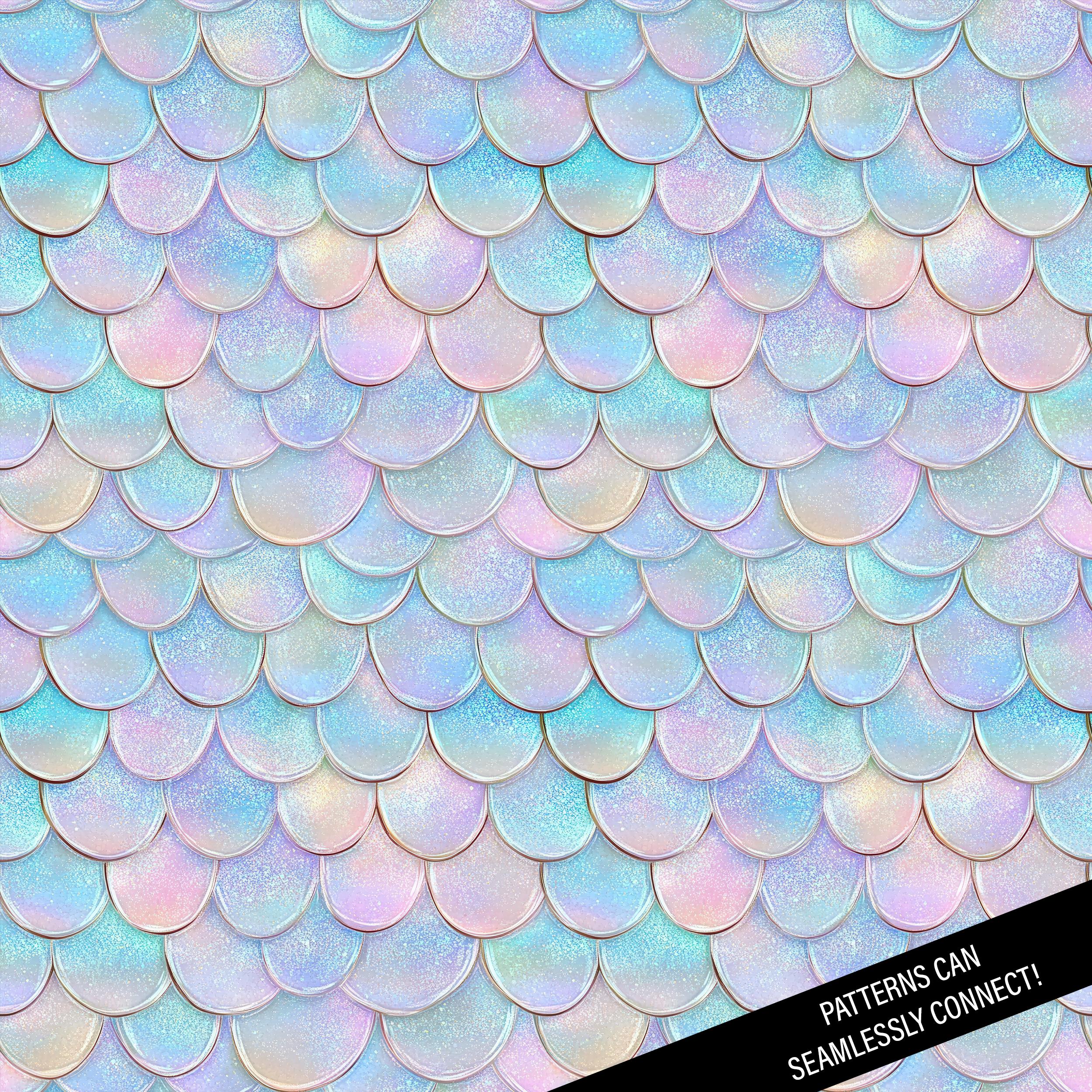 Mermaid Scales Seamless Digital Paper Commercial Use High-resolution ...