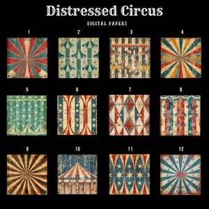 Distressed Vintage Circus Digital Paper | Commercial Use | High ...