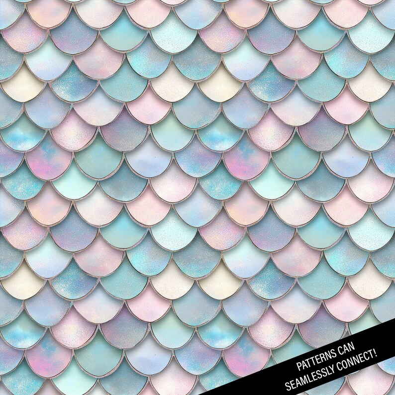 Mermaid Scales Seamless Digital Paper Commercial Use High-resolution ...