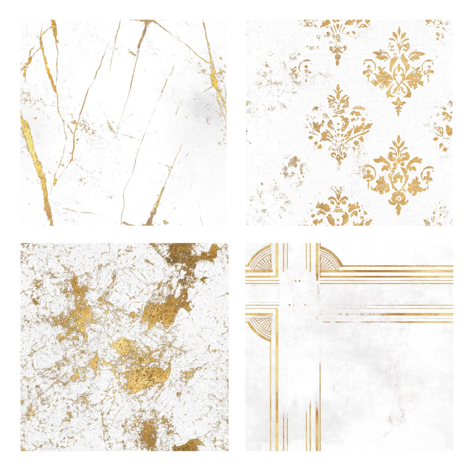 Gold Foil Grunge Texture Overlays: Seamless Patterns (digital Download ...