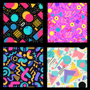 80s Party Seamless Digital Paper | Commercial Use | High-resolution ...