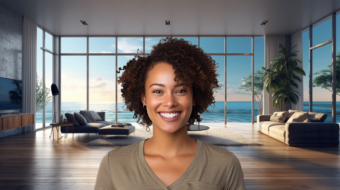 Beach House Virtual Meeting Background Backdrop Zoom - Etsy