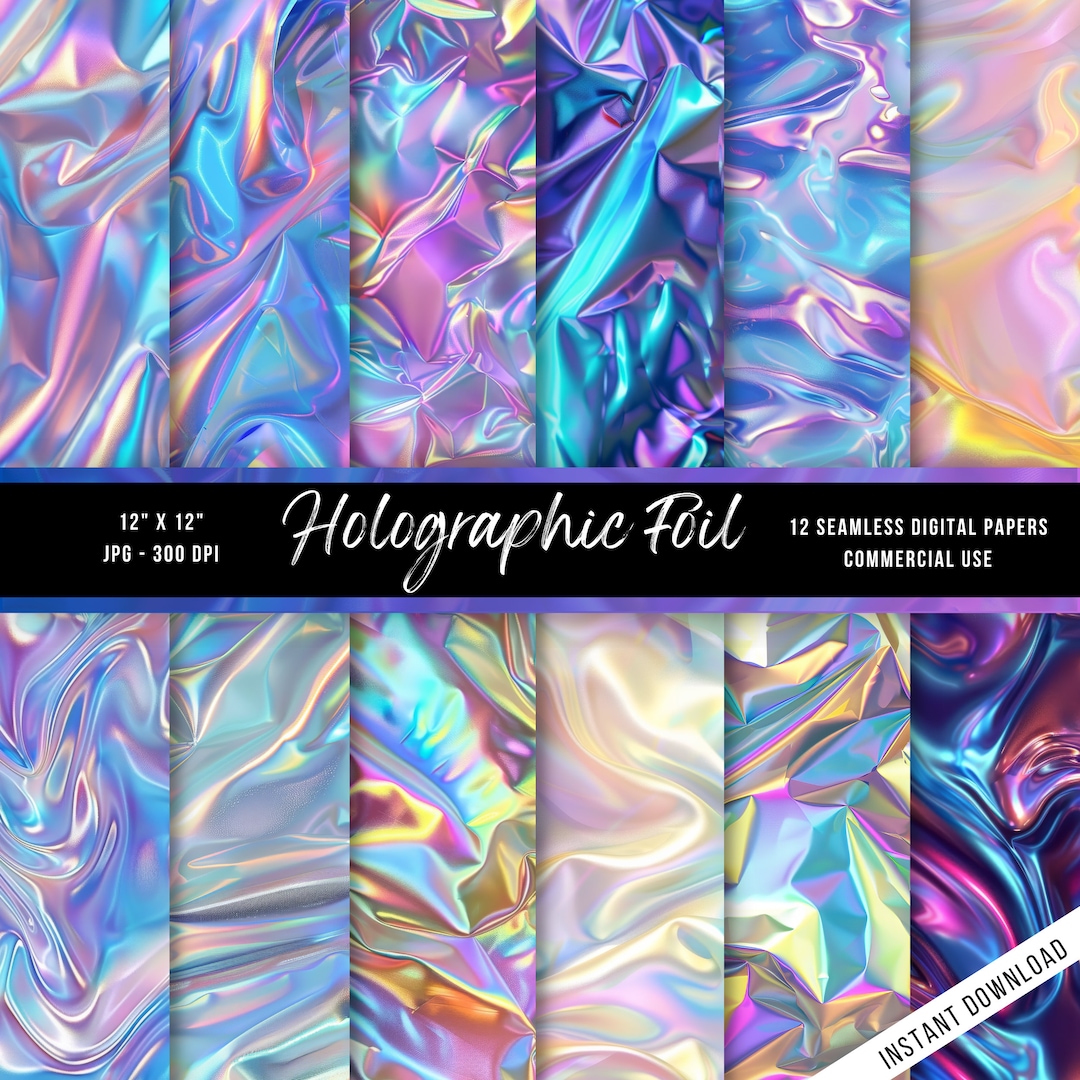 Holographic Foil Seamless Digital Paper | Commercial Use | High ...