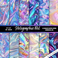 Holographic Theme Illustrations, 20 Patterns, Seamless - Etsy
