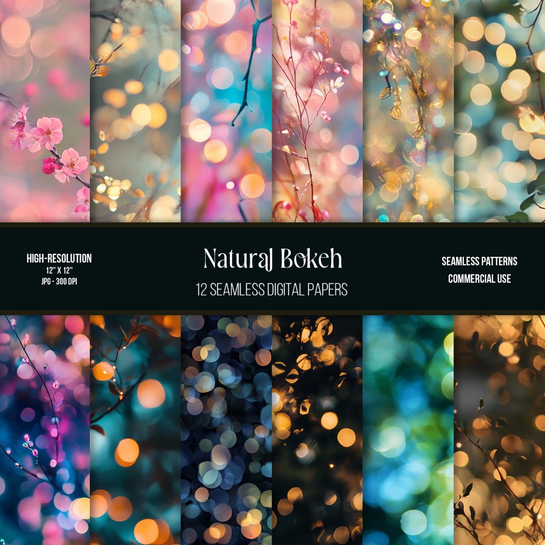 Natural Bokeh Seamless Digital Paper | Commercial Use | High-resolution ...