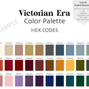 Victorian Era Digital Color Palette: 30 Vintage Hues for Procreate ...