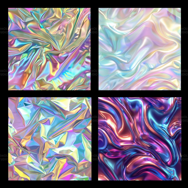Holographic Foil Digital Paper: Seamless Iridescent Patterns (digital ...