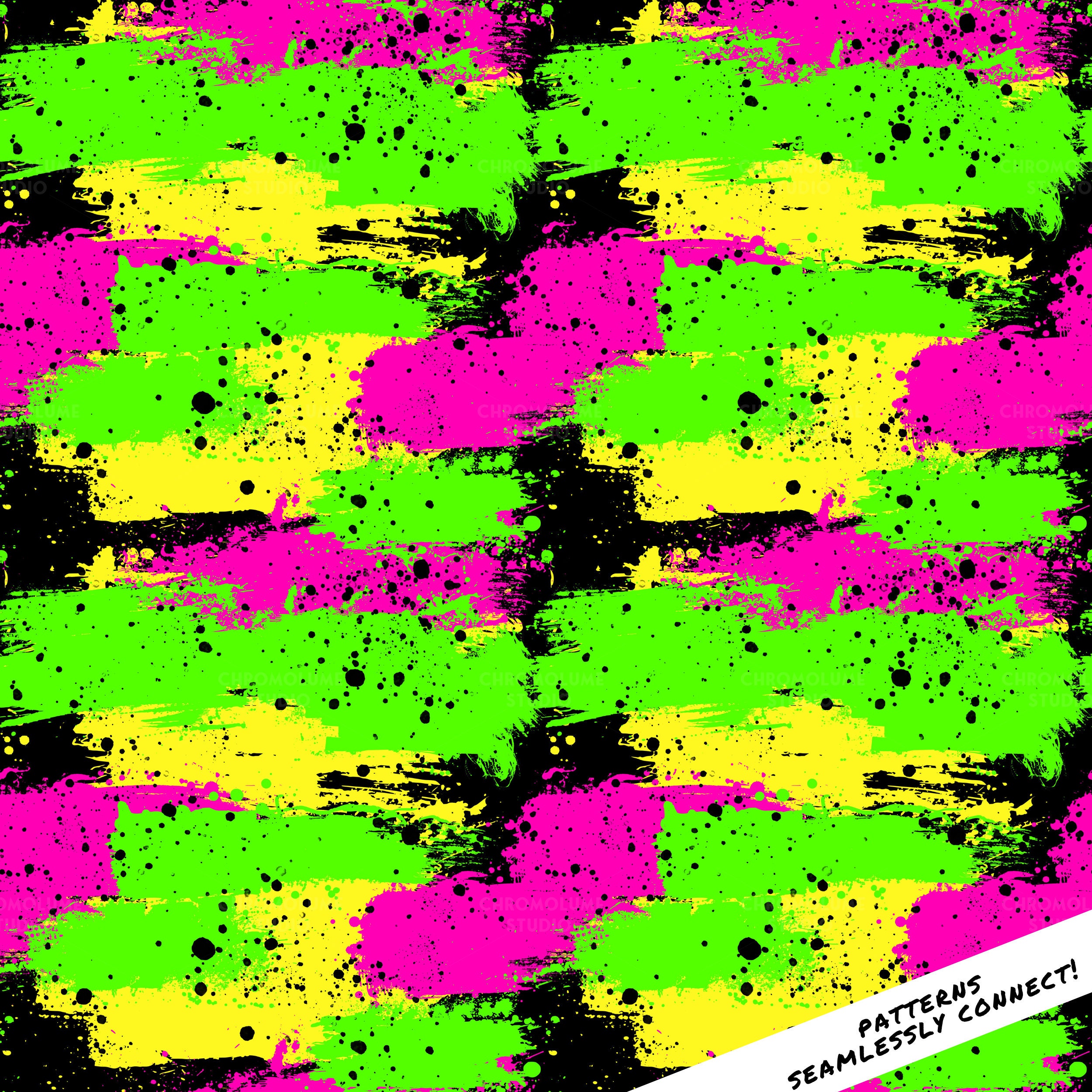 90s Remix: Abstract Splatter Art Seamless Digital Paper | Commercial ...