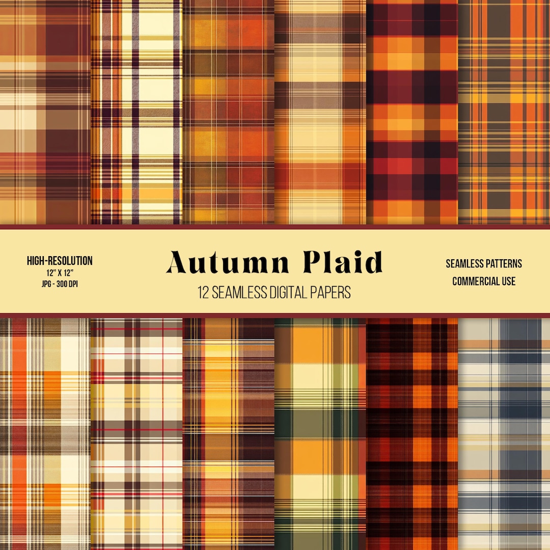 Autumn Plaid Digital Paper: Seamless Fall Colors (digital Download) - Etsy