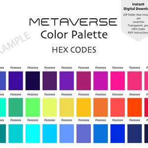 Metaverse Digital Color Palette: 30 Cyberpunk Hues for Procreate ...