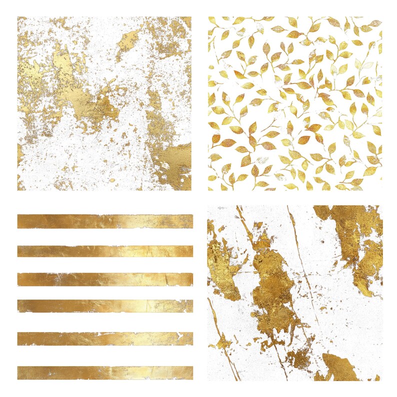 Gold Foil Grunge Texture Overlays: Seamless Patterns (digital Download ...