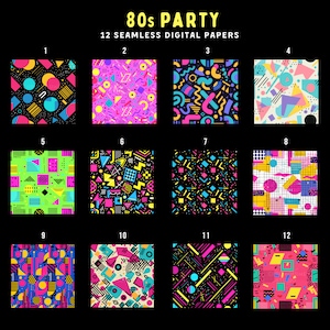 80s Party Seamless Digital Paper | Commercial Use | High-resolution ...