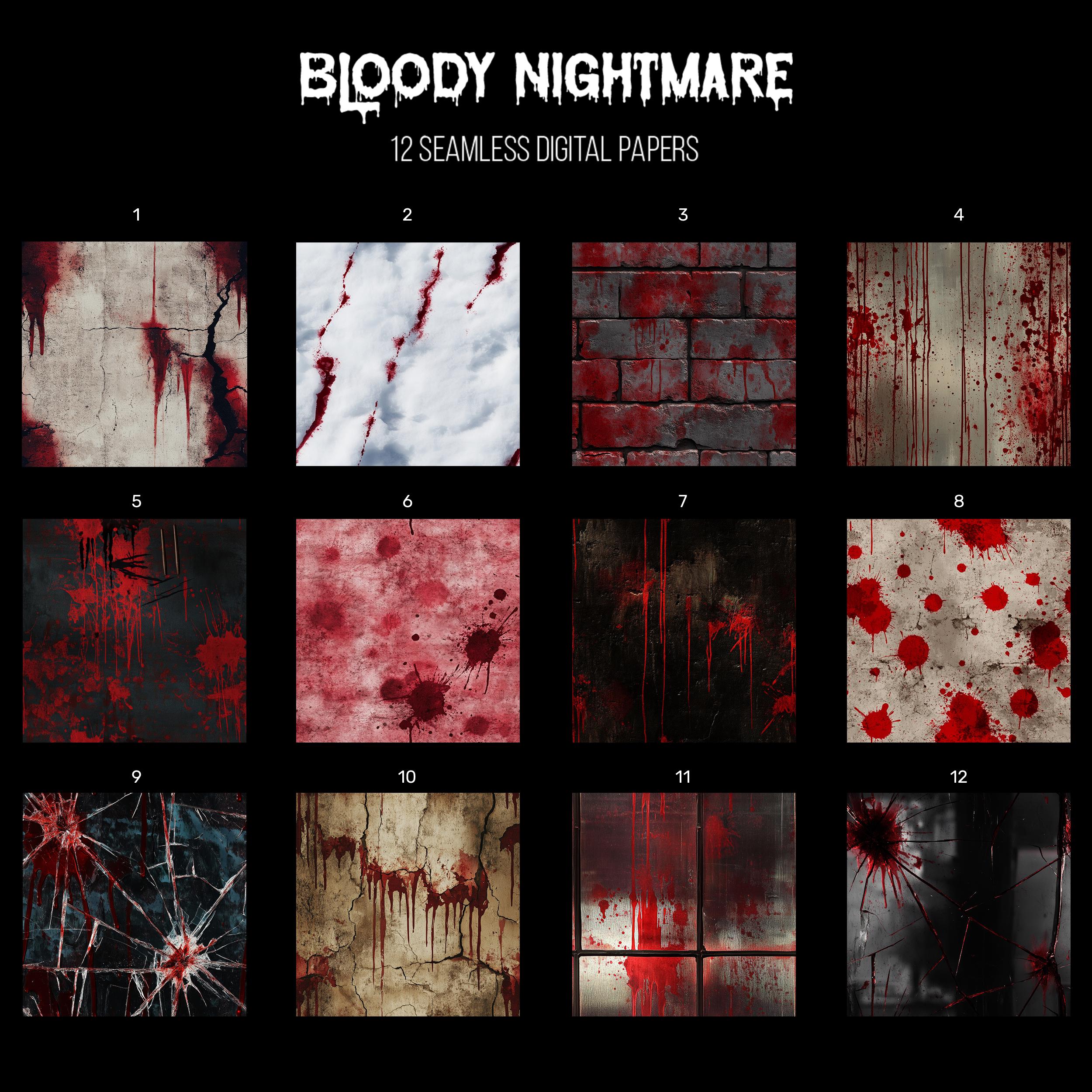 Bloody Nightmare Seamless Digital Paper | Horror Halloween | Commercial ...