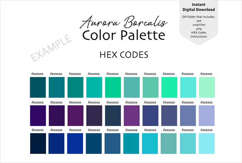 Aurora Borealis Inspired Procreate & Adobe Digital Color - Etsy