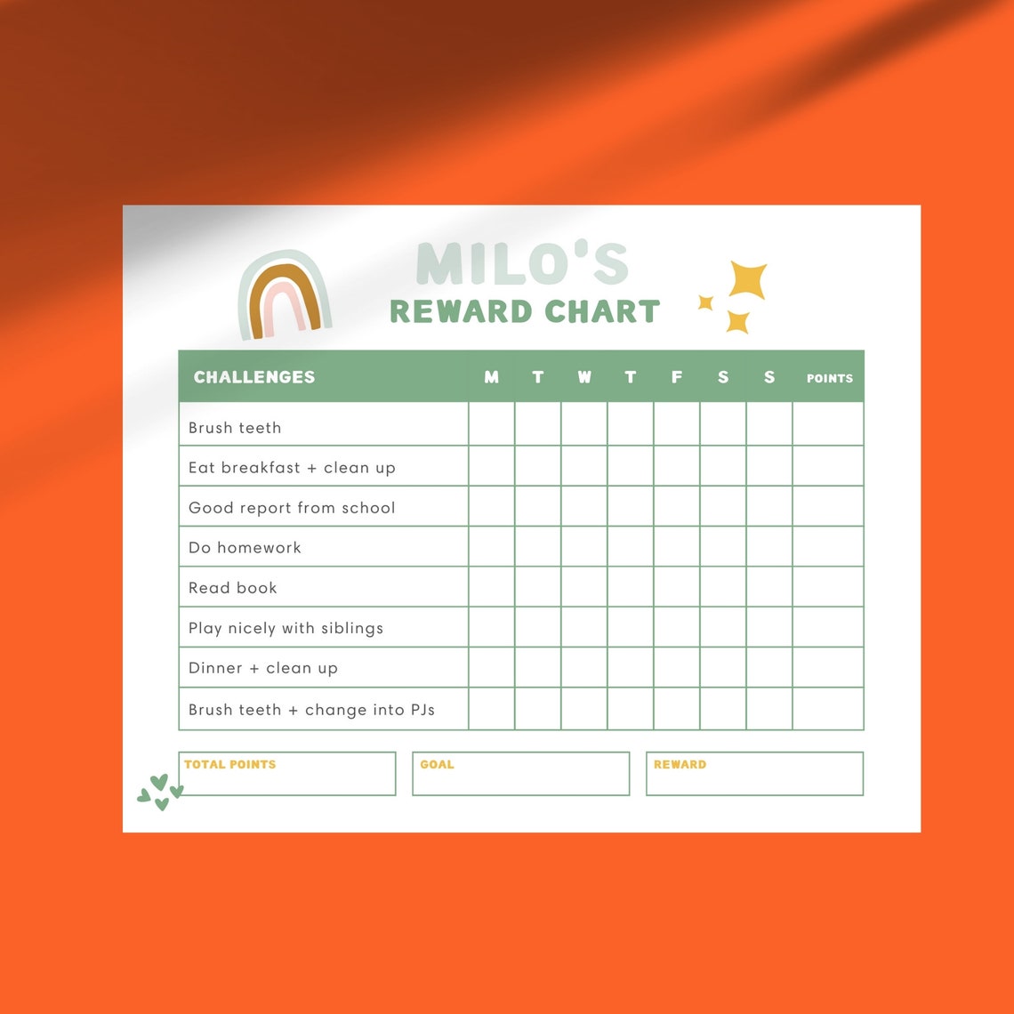 Kids Reward Chart Printable Template Reward Chart Printable Reward ...