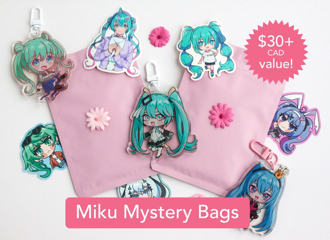Hatsune Miku Vocaloid Mystery Bags Keychain & Vinyl Stickers - Etsy