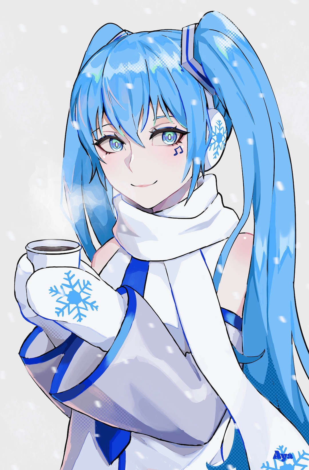 Hatsune Miku Vocaloid Snow Miku Mini Poster Art Print - Etsy