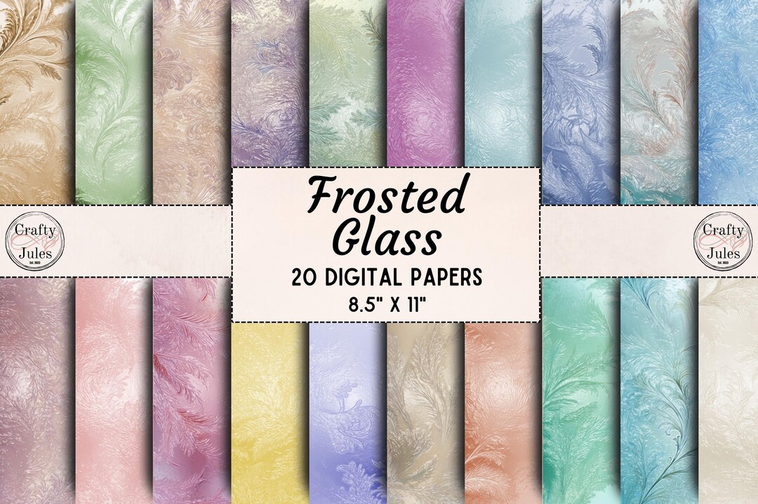Frosted Glass Digital Papers 20 Printable Decorative Frosty Effect ...