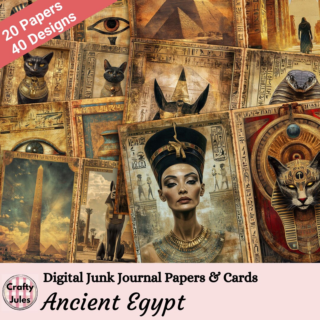 Ancient Egypt Junk Journal Papers, History Scrapbook Pages and Cards ...