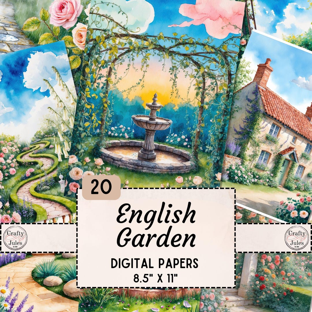 English Garden Digital Papers 20 Printable Decorative Papers for ...