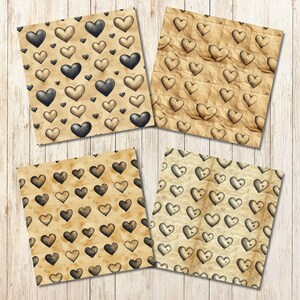 Seamless Kraft Paper Heart Patterns, 20 Printable Papers, Commercial ...
