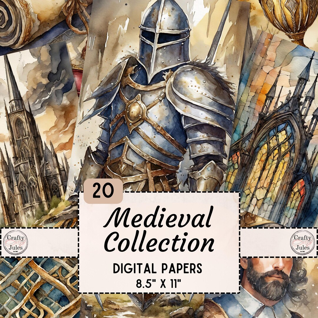 Medieval Themed Digital Pages 20 Printable Papers for Scrapbooking ...