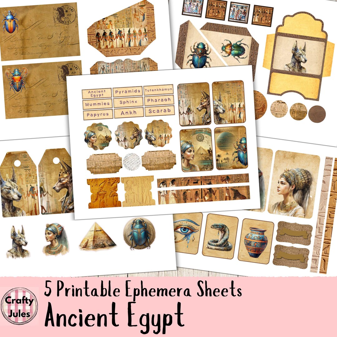 Ancient Egypt Printable Ephemera Sheets, Journal Embellishments ...