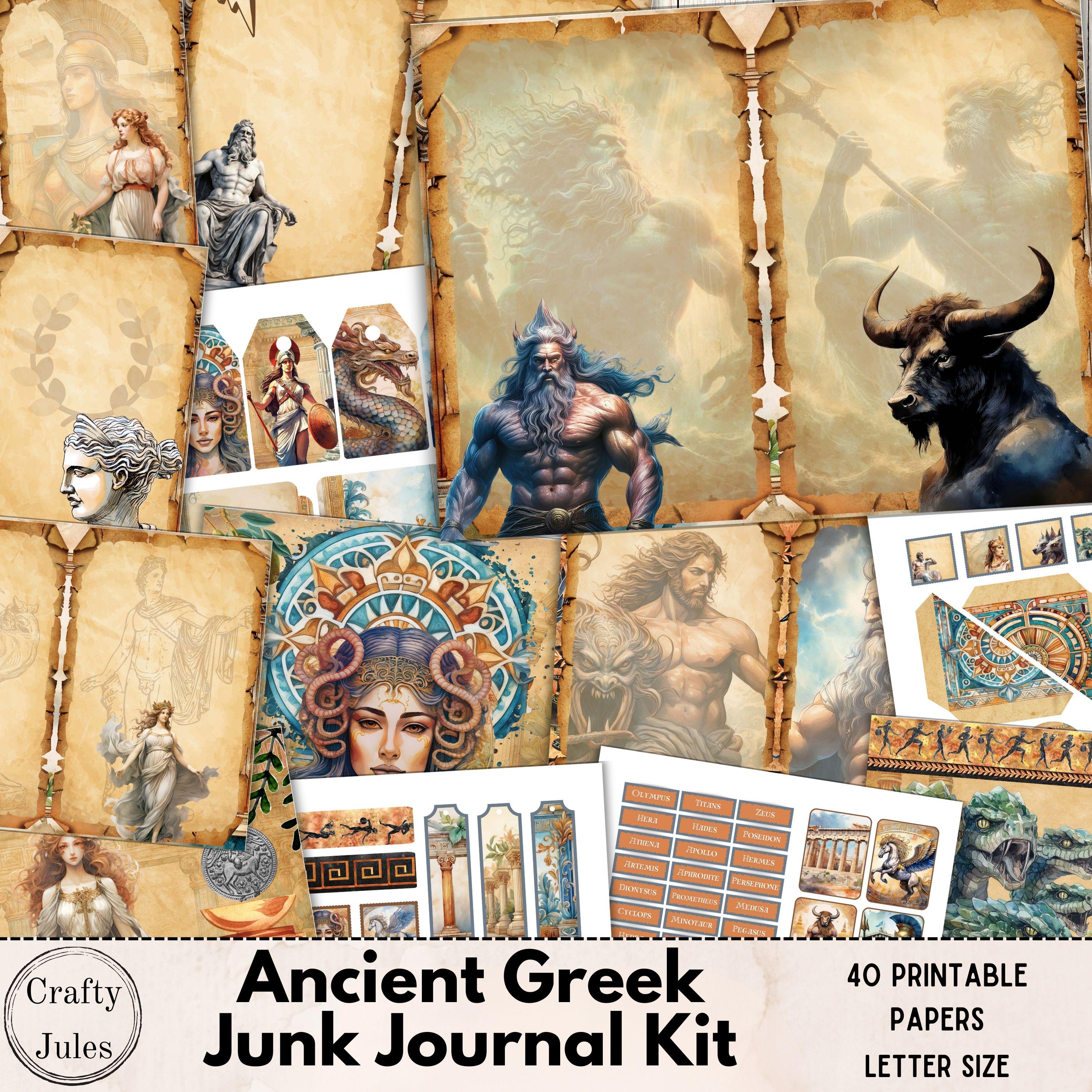 Ancient Greek Mythology Digital Junk Journal Kit 40 Printable Pages ...