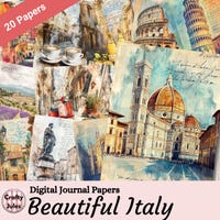Italian Coast Digital Paper, Italy Wrapping Paper, Italian Coast ...