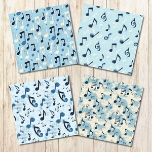 Seamless Musical Note Patterns, 20 Printable Papers, Commercial Use ...