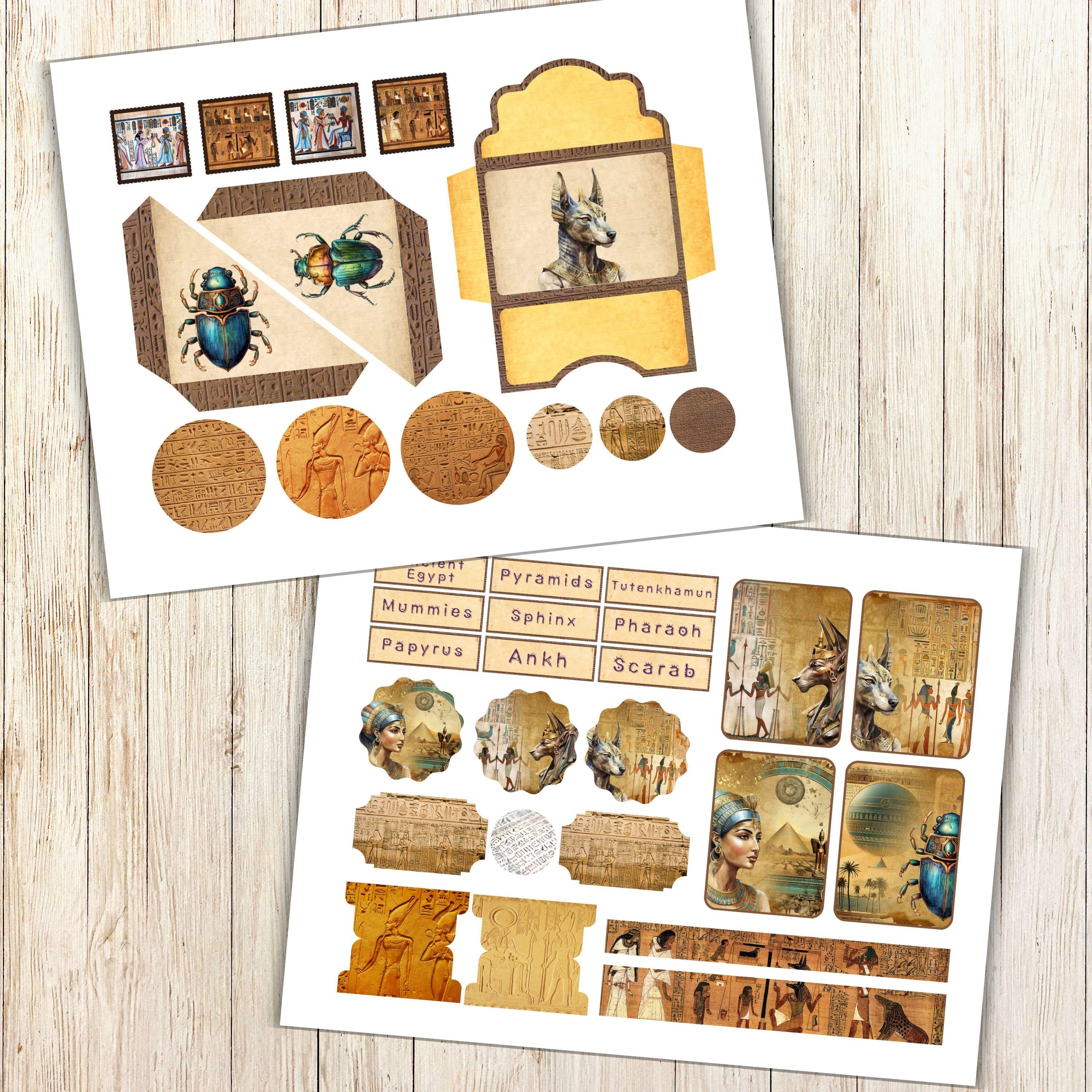 Ancient Egypt Digital Ephemera Sheets – 5 Printable Pages, Journal ...